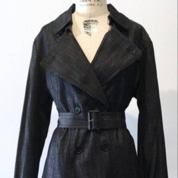 Joe Fresh | Jackets & Coats | Nwt Joe Fresh Black Denim Trench Coat S ...